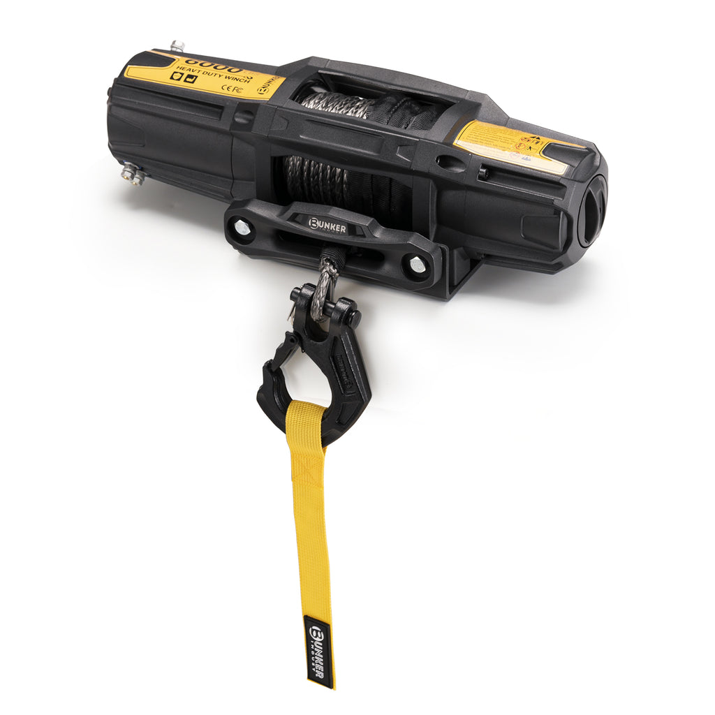 6000lb Electric Winch with Synthetic Rope Hawse Fairlead Kit For UTV/A ...